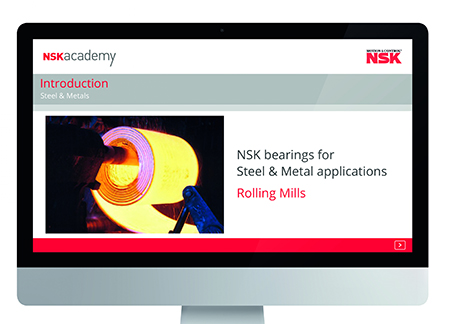 NSK Academy online training module on bearings for rolling mills ...