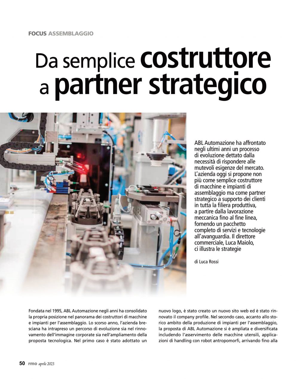 L'evoluzione nel mercato di ABL Automazione - Meccanica Plus
